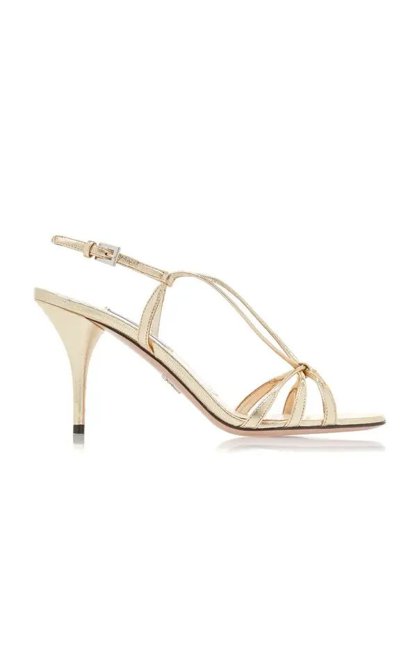 Prada Metallic Leather Slingbacks