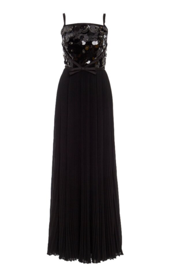 Buy Prada Embellished Pleated Maxi Gown Black At 80 Off Editorialist