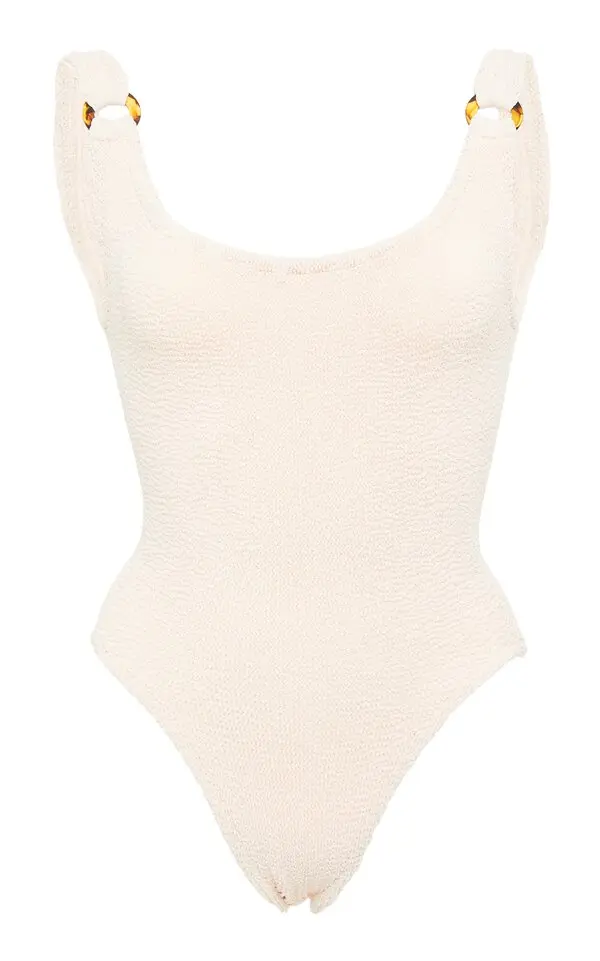 Hunza G Domino Seersucker Swimsuit - Neutral