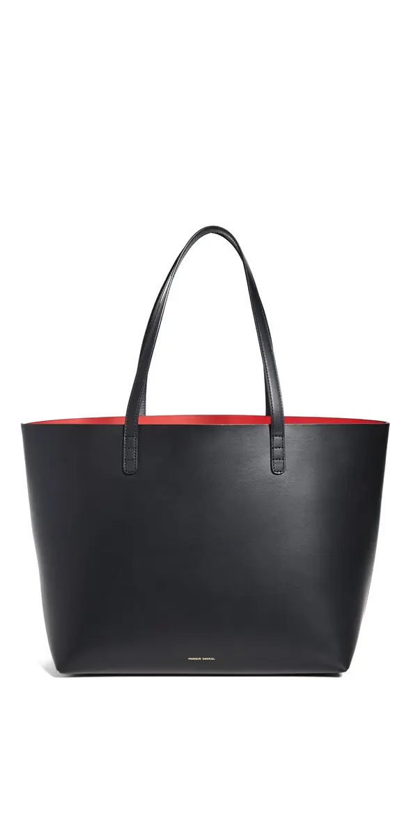 MANSUR GAVRIEL Large Leather Tote - Black/flamma