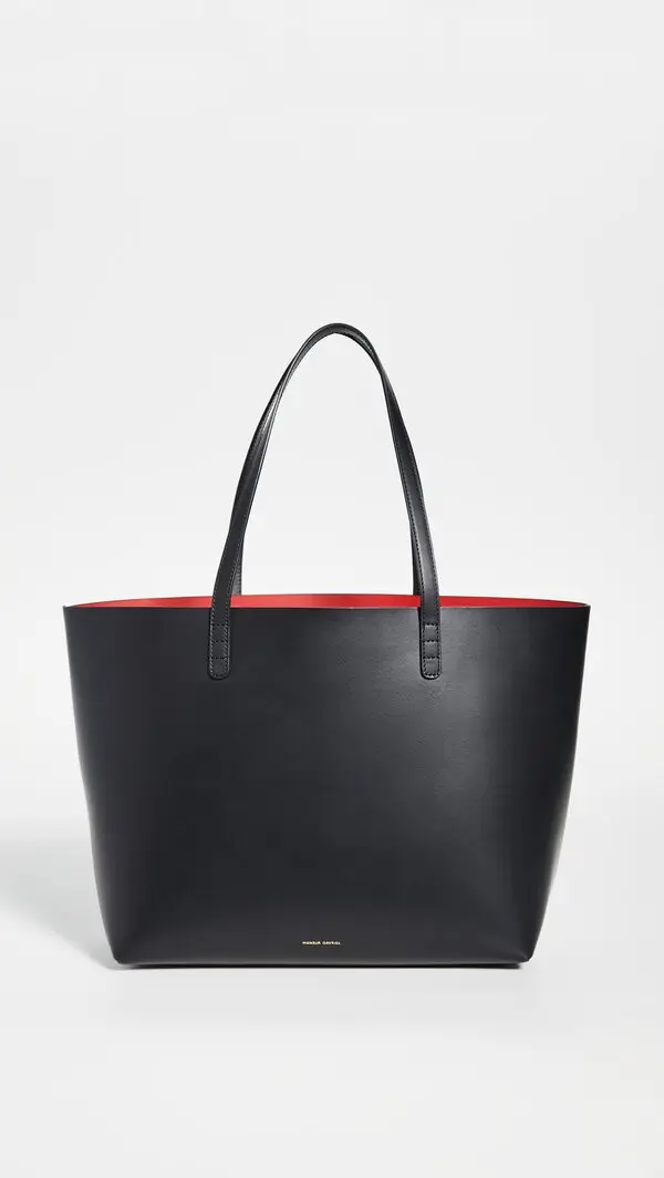 MANSUR GAVRIEL Large Leather Tote - Black/flamma