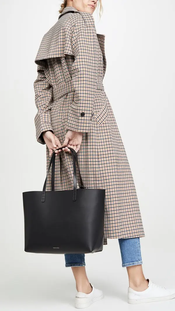 MANSUR GAVRIEL Large Leather Tote - Black/flamma