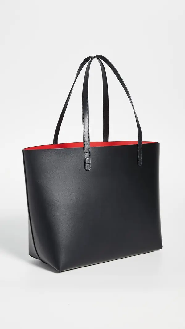 MANSUR GAVRIEL Large Leather Tote - Black/flamma