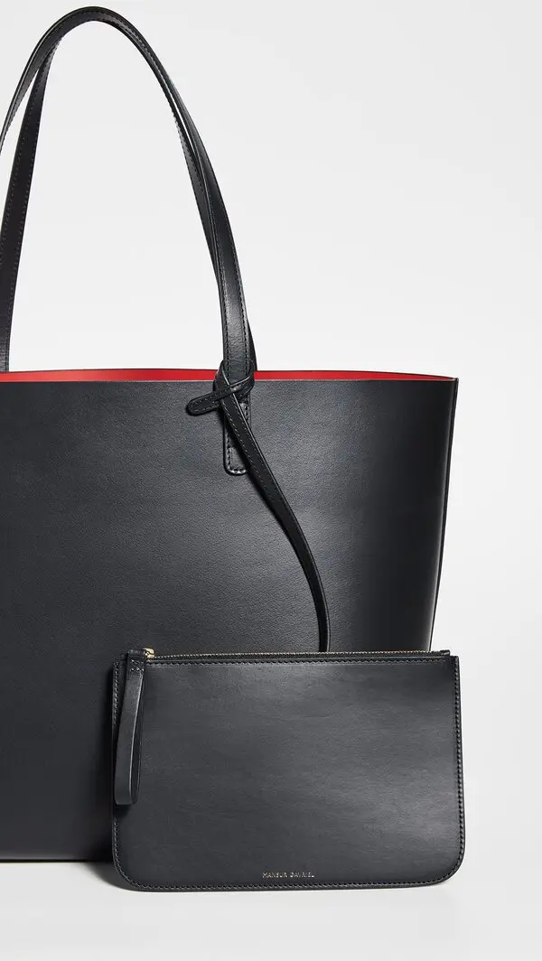MANSUR GAVRIEL Large Leather Tote - Black/flamma