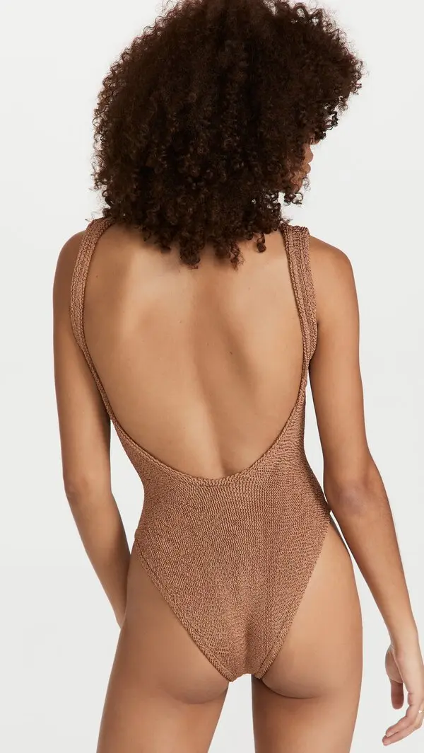 Hunza G Classic Square One Piece - Metallic Cocoa