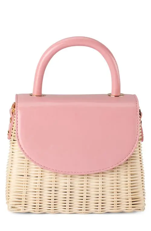 OLGA BERG Elle Wicker Top Handle Bag - Pink