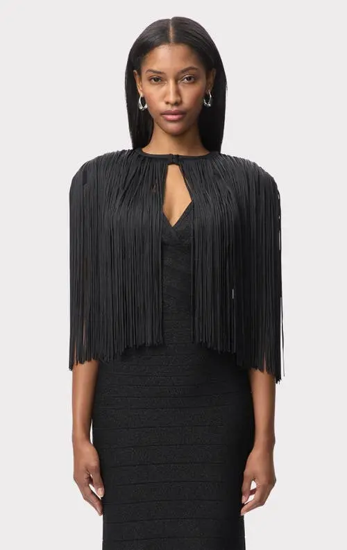 Herve Leger Icon Fringe Cape