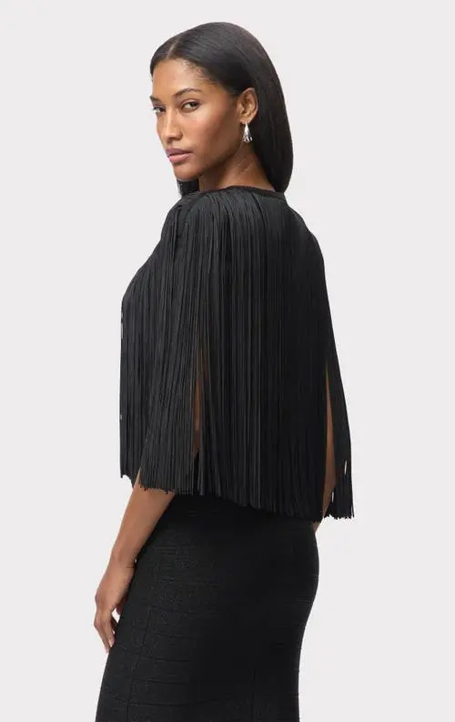 Herve Leger Icon Fringe Cape