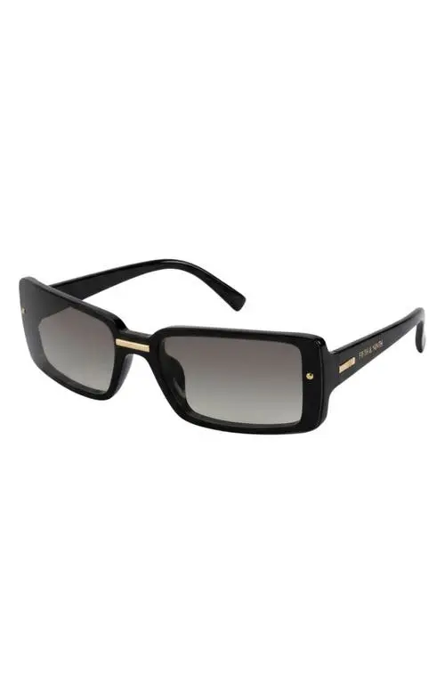 FIFTH & NINTH Blaire Oversize Gradient Rectangular Sunglasses - Black/black