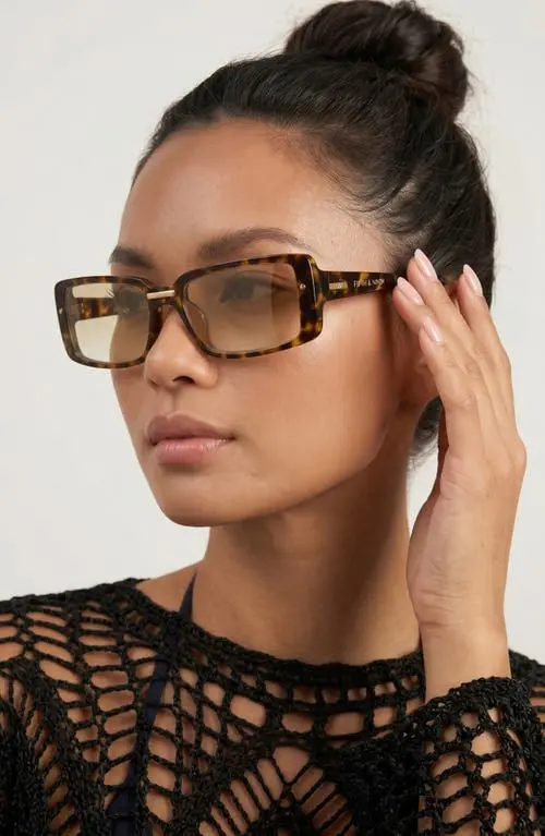 FIFTH & NINTH Blaire Gradient Rectangular Sunglasses - Torte/brown