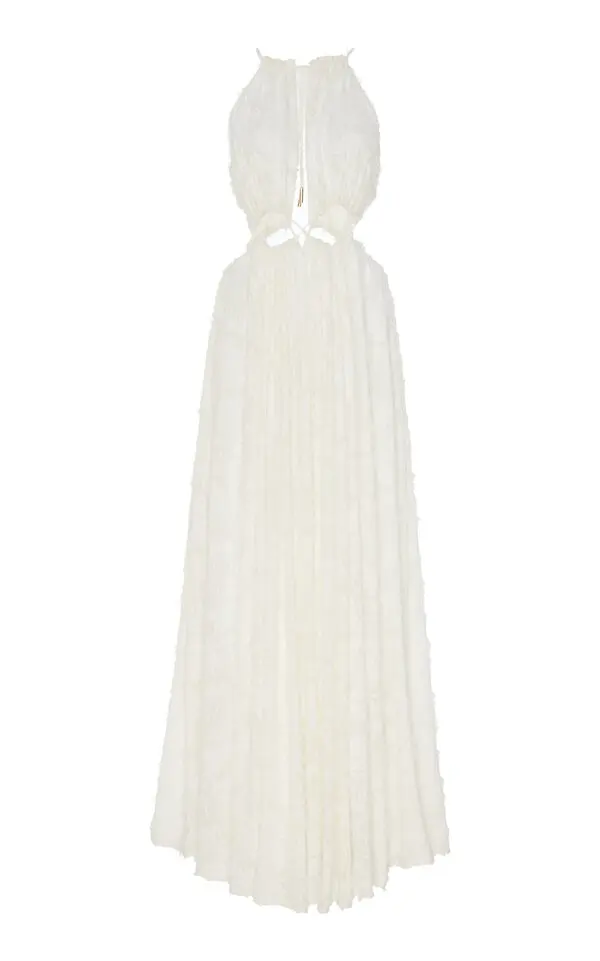 Cult Gaia Thera Flocked Georgette Maxi Dress