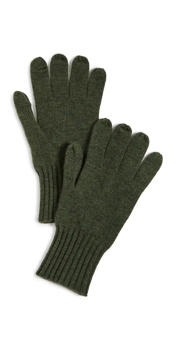 Carolina Amato Cashmere Texting Gloves - Olive