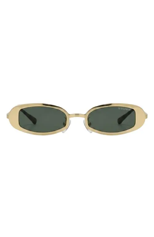 FIFTH & NINTH Sable 51mm Oval Sunglasses - Gold/green