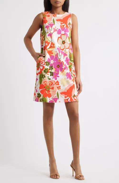 Anne Klein Floral Sleeveless Shift Minidress