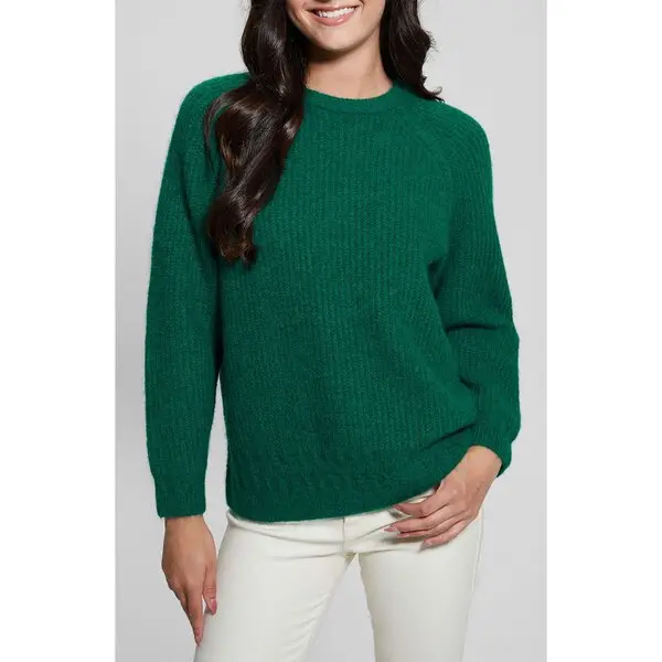 Guess Margo Mixed Stitch Sweater - Adventurous Green