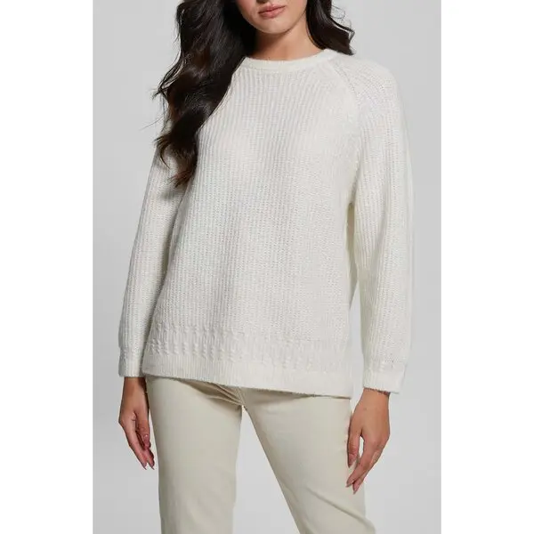 Guess Margo Mixed Stitch Sweater - Dove White