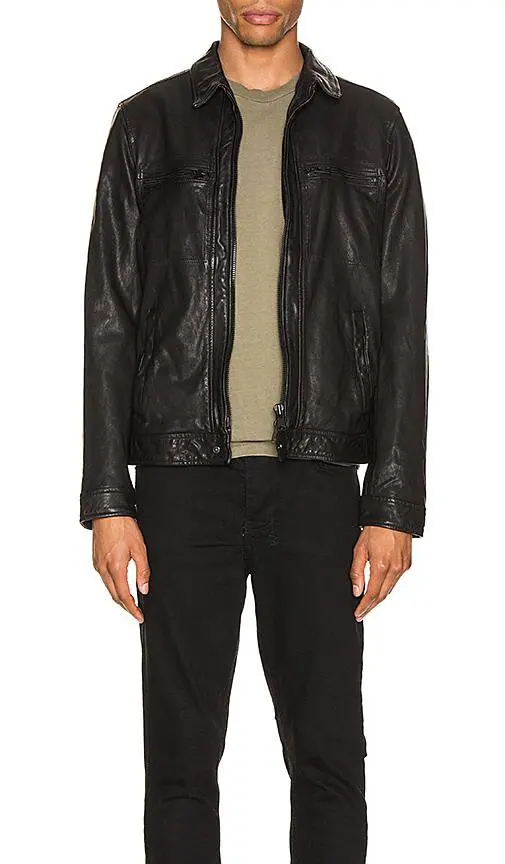 Allsaints Lark Leather Jacket In Black - 15% Off | Editorialist