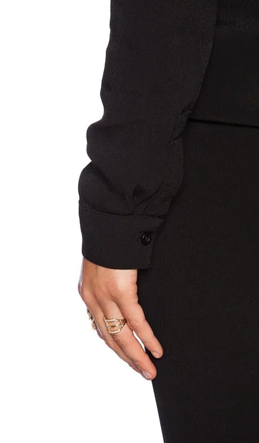 Monrow Crepe Long Sleeve Jumpsuit