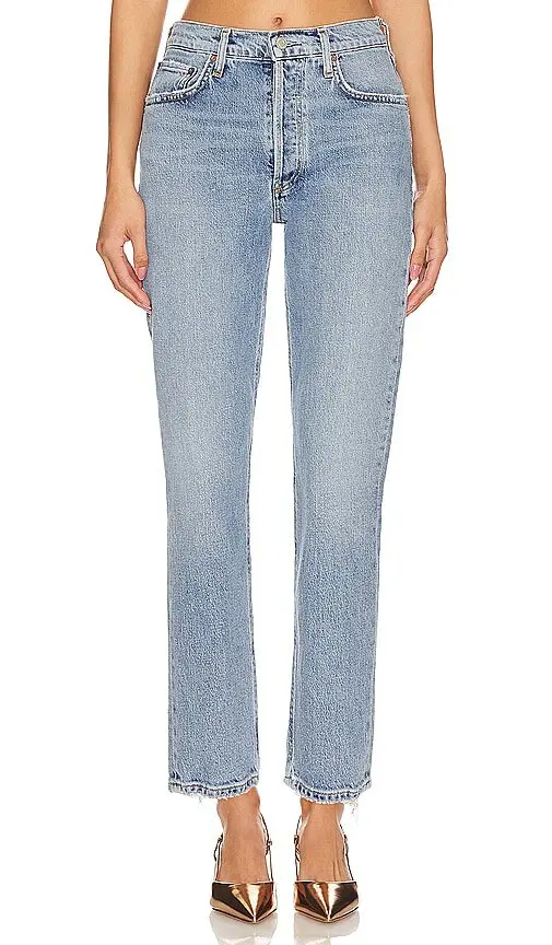 AGOLDE Riley High Rise Straight Crop Jeans - Hassle