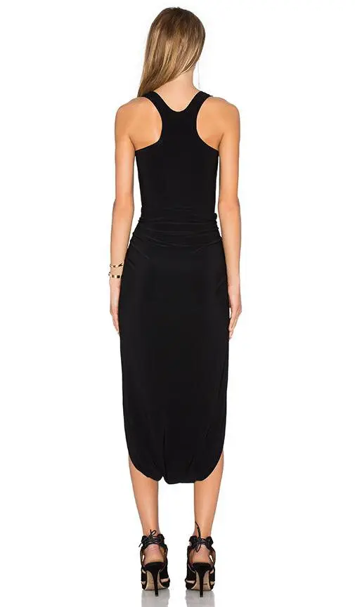 norma kamali short sleeve diaper dress Norma Kamali Short Sleeve Diaper Dress in Black