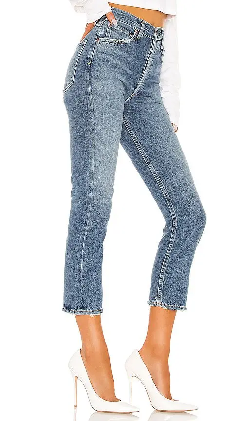 AGOLDE Riley High Rise Straight Crop Jeans