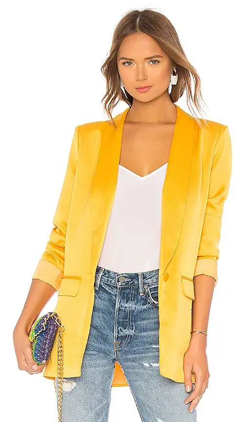 L'academie The Fleur Blazer - Mustard Yellow