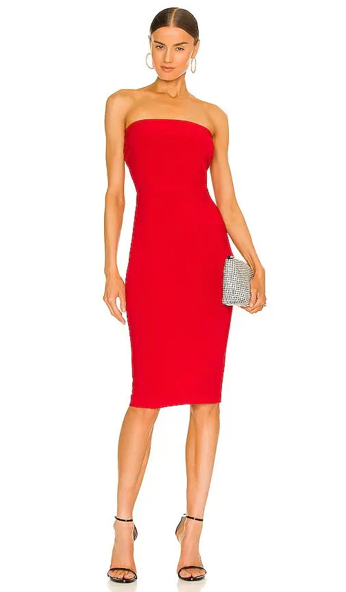 Norma Kamali X Strapless Dress To Knee - Red