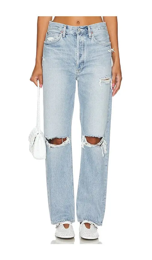 AGOLDE 90's Mid Rise Loose Fit Jeans In Denim-light