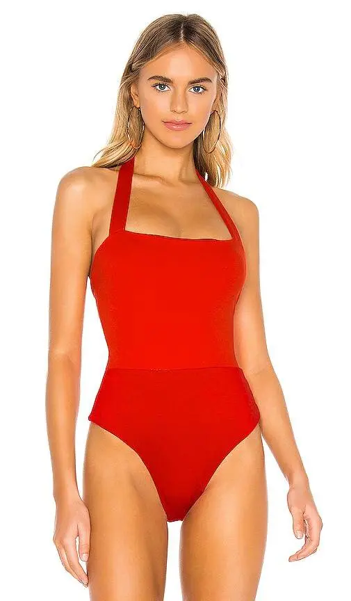 Superdown Reece Halter Bodysuit - Red