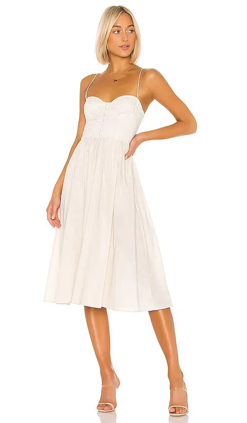 rosedale linen dress EVEREVE Women's Kaiden Linen Seamed Midi Dress, Size XS, Taupe