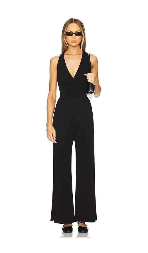 BOBI Draped Jumpsuit - Black