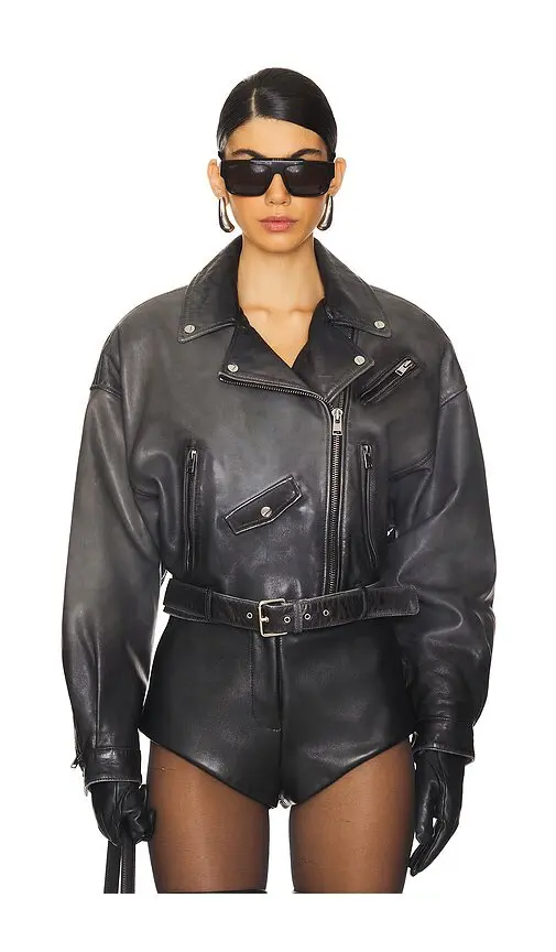 LAMARQUE Dylan Leather Jacket - Black Shadow