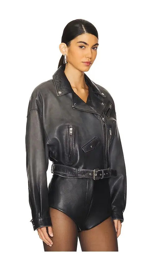 LAMARQUE Dylan Leather Jacket - Black Shadow
