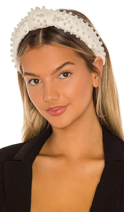 Lele Sadoughi Woven Pearl Headband In Ivory - 43% Off  display picture 2