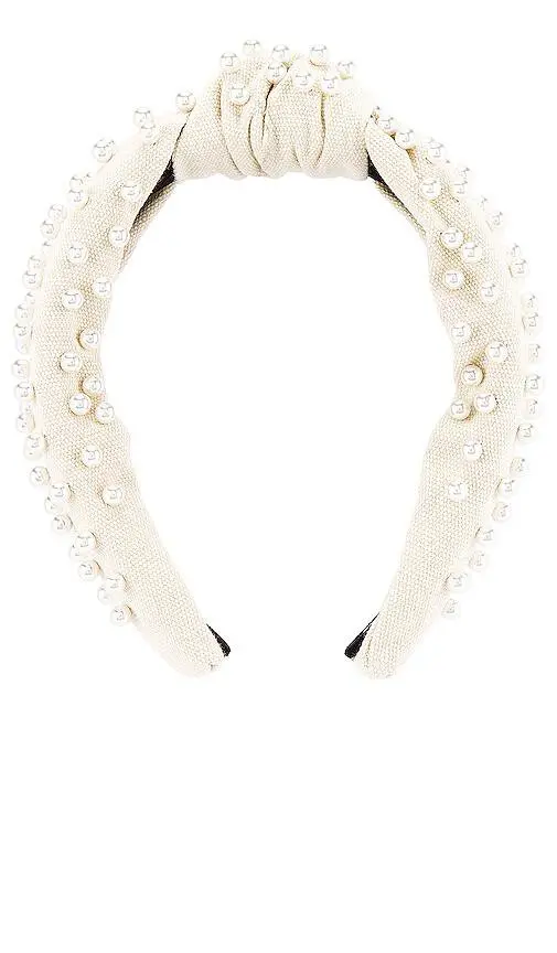 Lele Sadoughi Woven Pearl Headband In Ivory - 43% Off  display picture 1