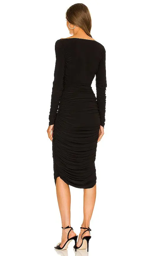 Norma Kamali Tara Off-shoulder Ruched Dress - Black