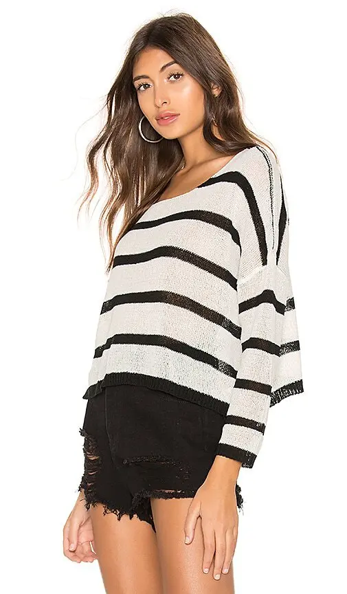 Superdown Adriana Striped Knit Sweater