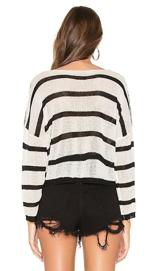 Superdown Adriana Striped Knit Sweater