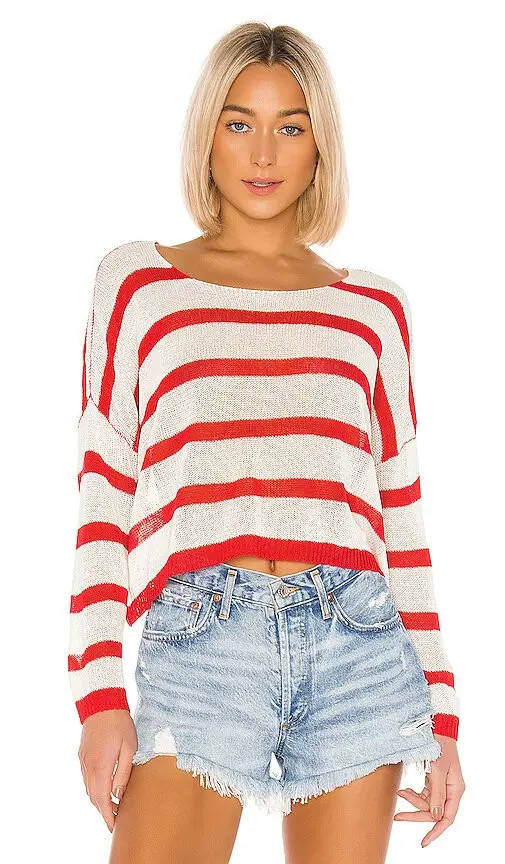 Superdown Adriana Striped Knit Sweater