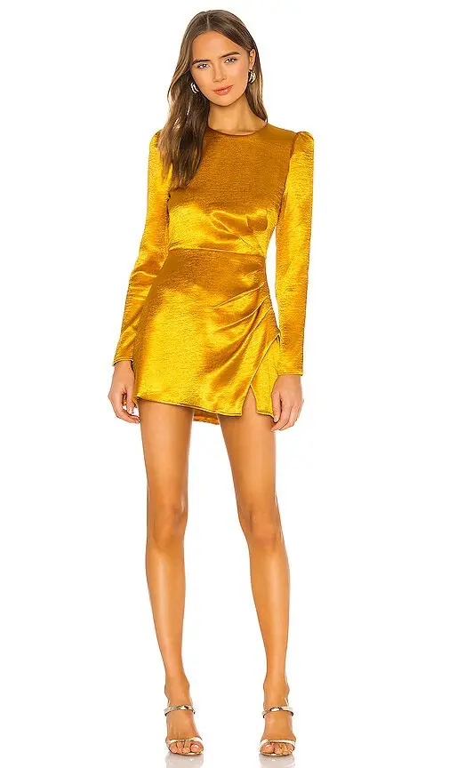 House Of Harlow 1960 X Krisha Mini Dress In Yellow Gold - 30% Off |  Editorialist