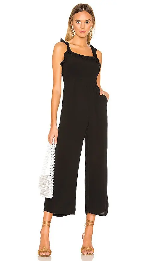 Superdown Victoria Ruffle Jumpsuit - Black