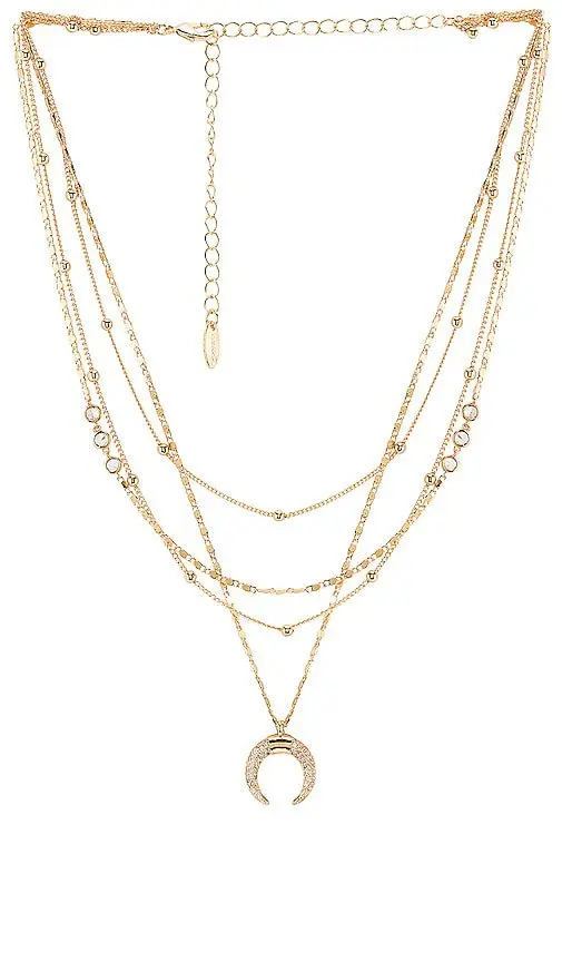 Ettika Layered Moon Necklace - Gold