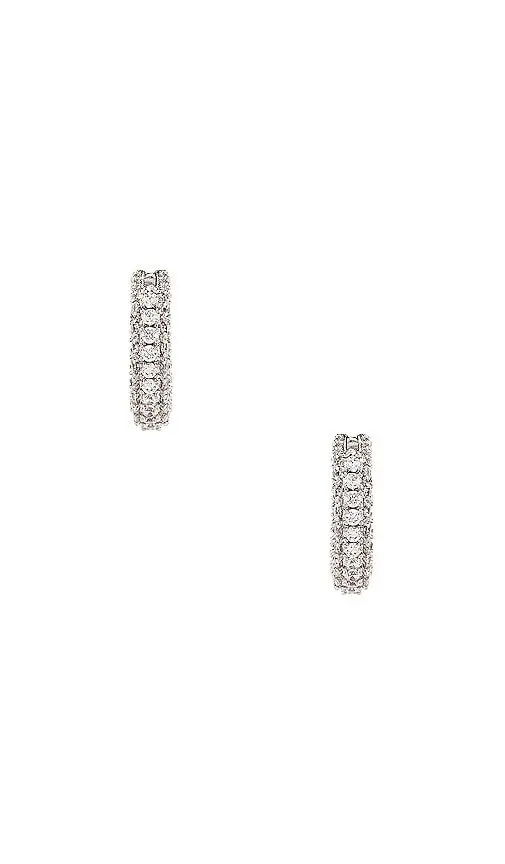 LUV AJ The Pave Amalfi Huggies Earrings - Silver