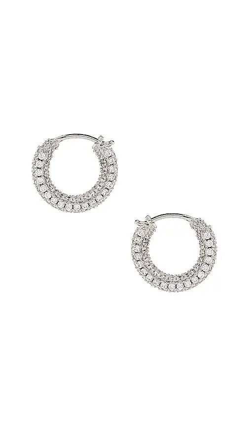 LUV AJ The Pave Amalfi Huggies Earrings