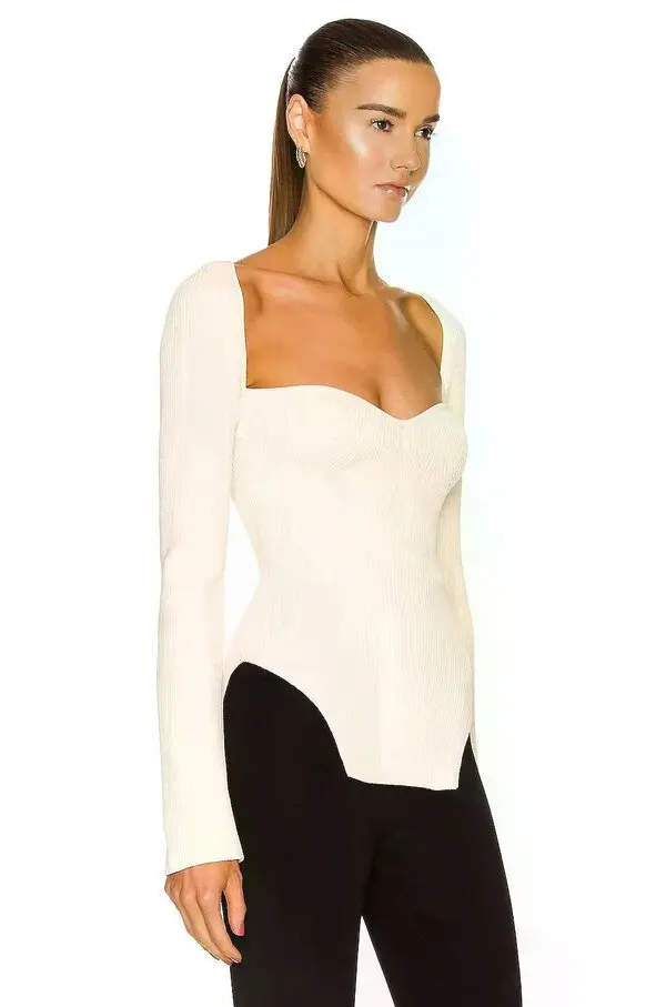 Khaite Maddy Long Bustier Top - Cream