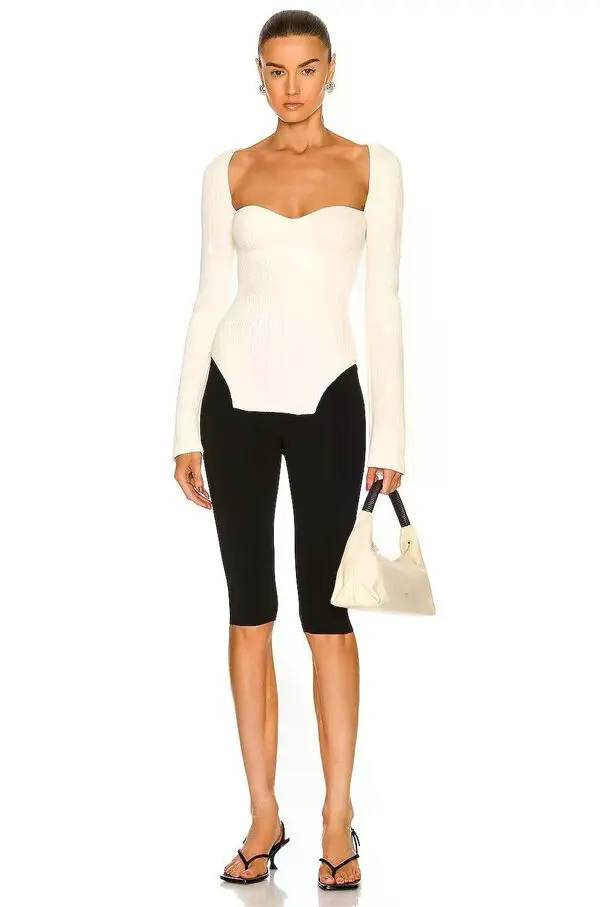 Khaite Maddy Long Bustier Top - Cream