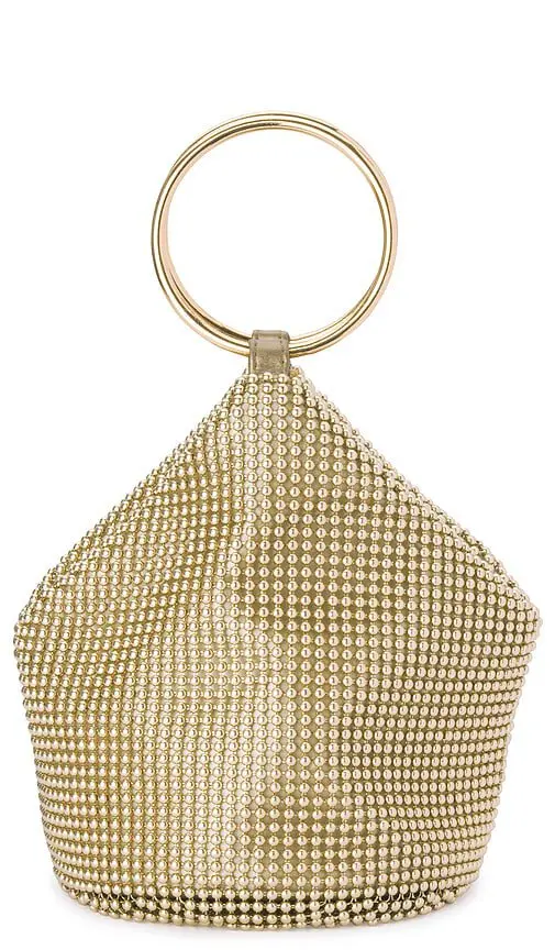 OLGA BERG Bianca Ball Mesh Handle Bag - Gold