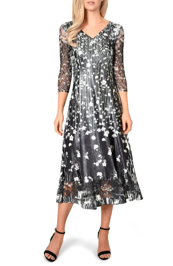 Komarov Charmeuse A-Line Dress - Black | Editorialist