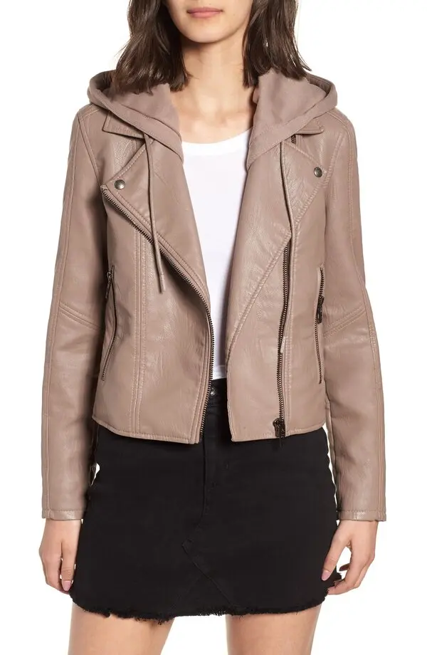 Blanknyc Meant To Be Moto Jacket With Removable Hood