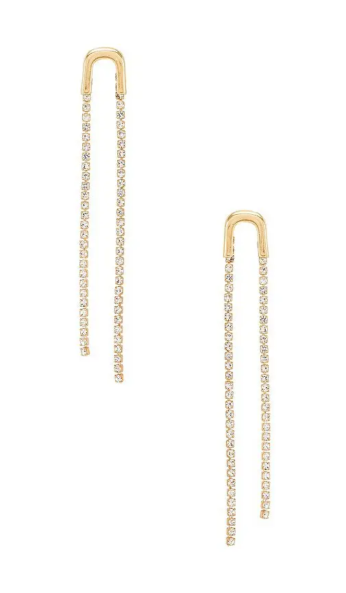 Ettika Double Chain Drop Earrings - Gold